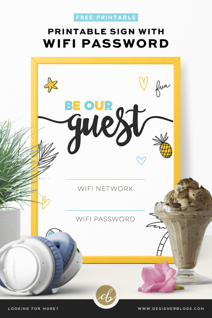 Summer Wifi Password Printable - Awesome Pool Party Essential!