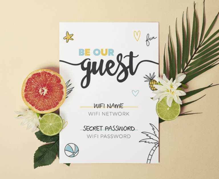 Summer Wifi Password Printable - Awesome Pool Party Essential!