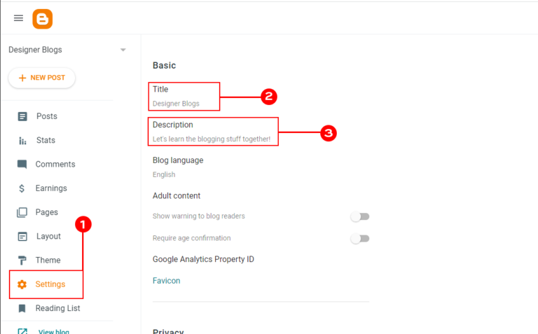 How to Change Your Blogger Title and Tagline - Designer Blogs
