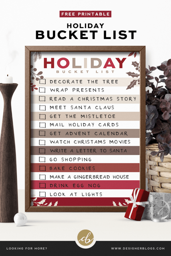 Holiday Bucket List Free Printable - Seasonal Must-have!