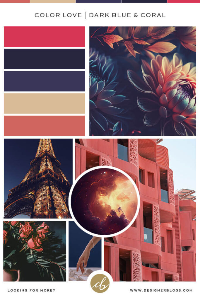 Color Love | Dark Blue & Coral - Designer Blogs